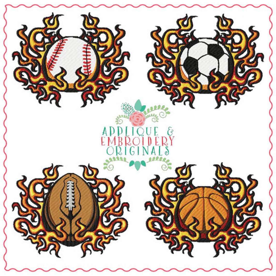 Applique & Embroidery Originals Digital Design1453 Sports on | Etsy