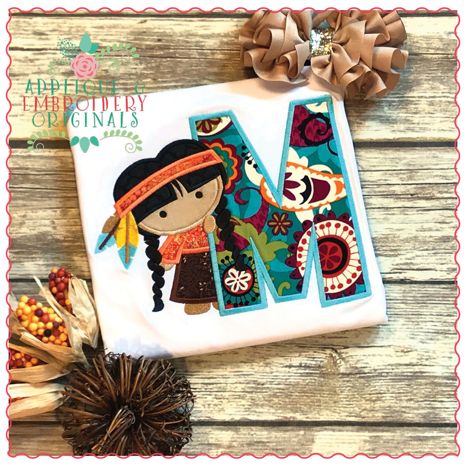 Applique and Embroidery Originals Digital Design 714 Native - Etsy