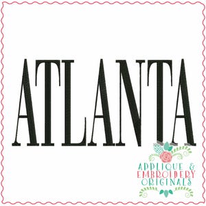 Applique & Embroidery Originals Digital Design 4319 ATLANTA Word Art ...