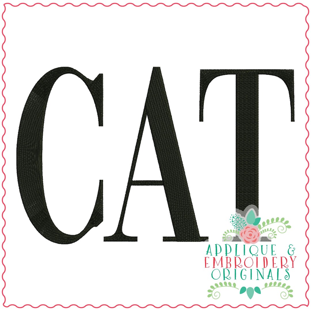 Applique & Embroidery Originals Digital Design 3602 CAT Word Art ...