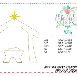Applique & Embroidery Originals Digital Design 1344 Nativity Manger ...