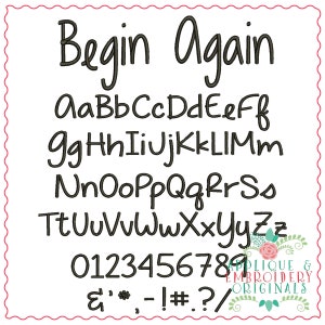 Applique and Embroidery Originals Digital Design- 1329 Begin Again ...