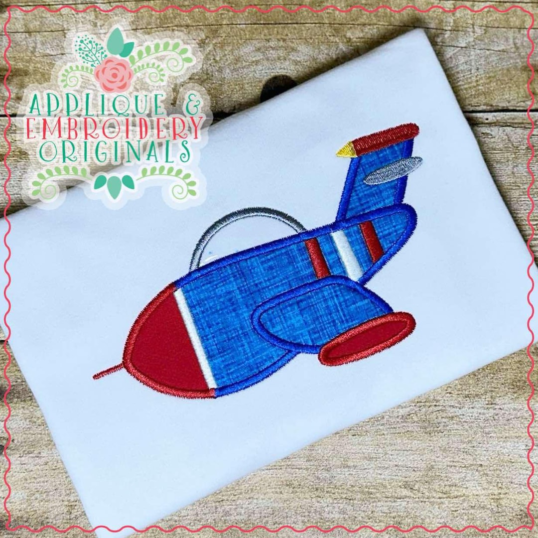 Applique and Embroidery Originals Digital Design 4276 Airplane 4 ...