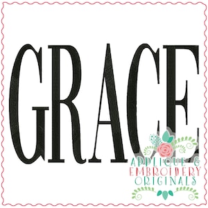 Applique & Embroidery Originals Digital Design 3463 GRACE Word Art ...