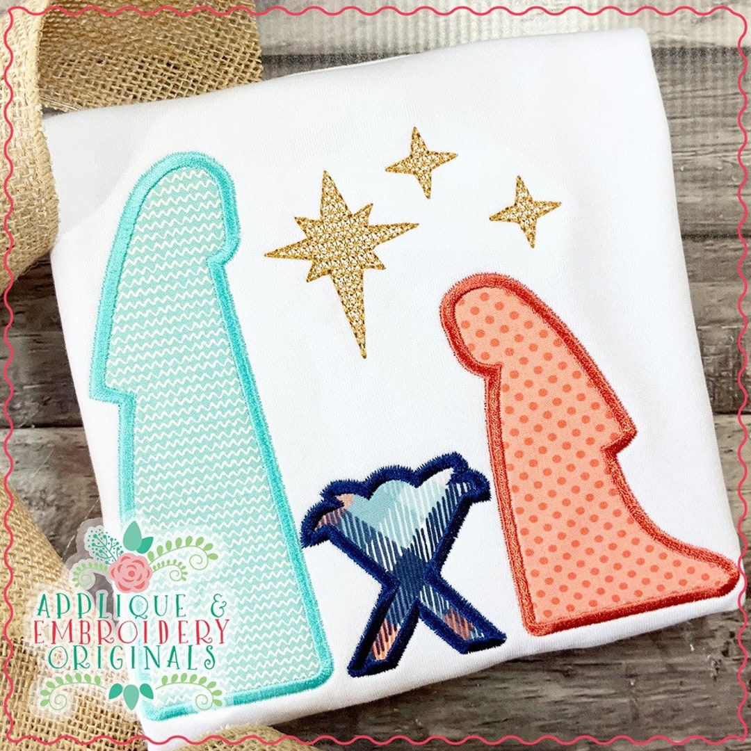 Applique & Embroidery Originals Digital Design 2180 Nativity Manger All ...