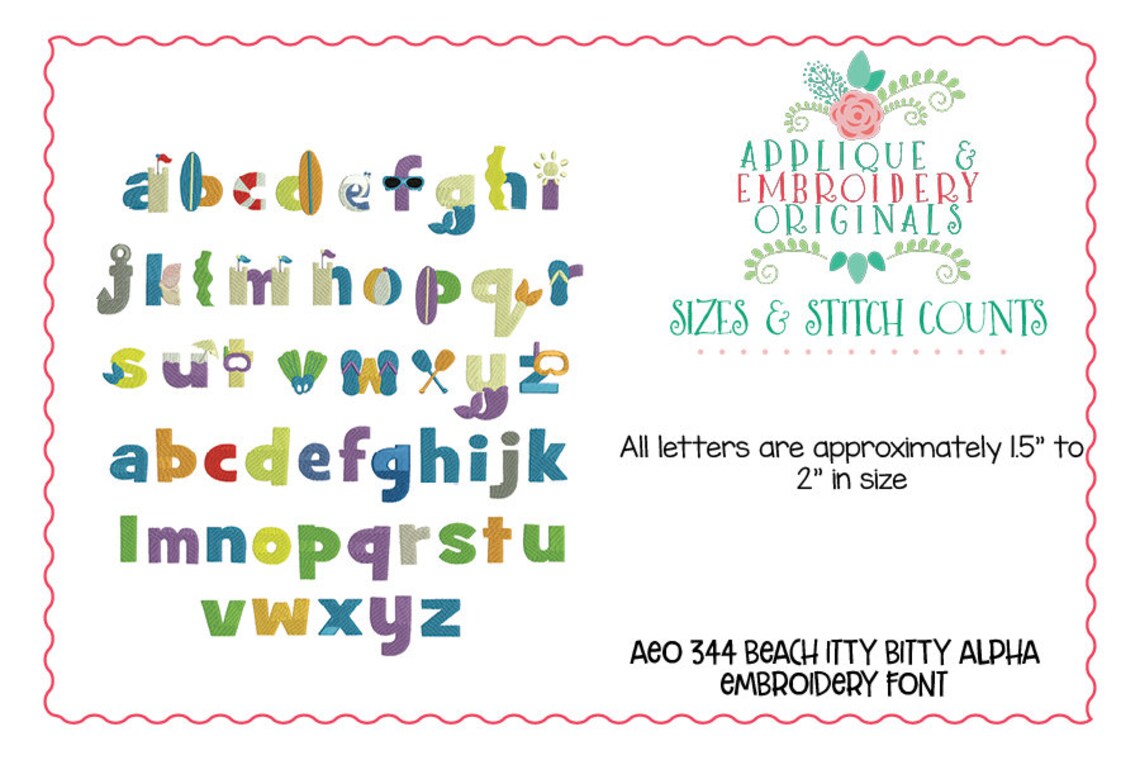 Applique and Embroidery Originals Digital Design-344 Beach - Etsy
