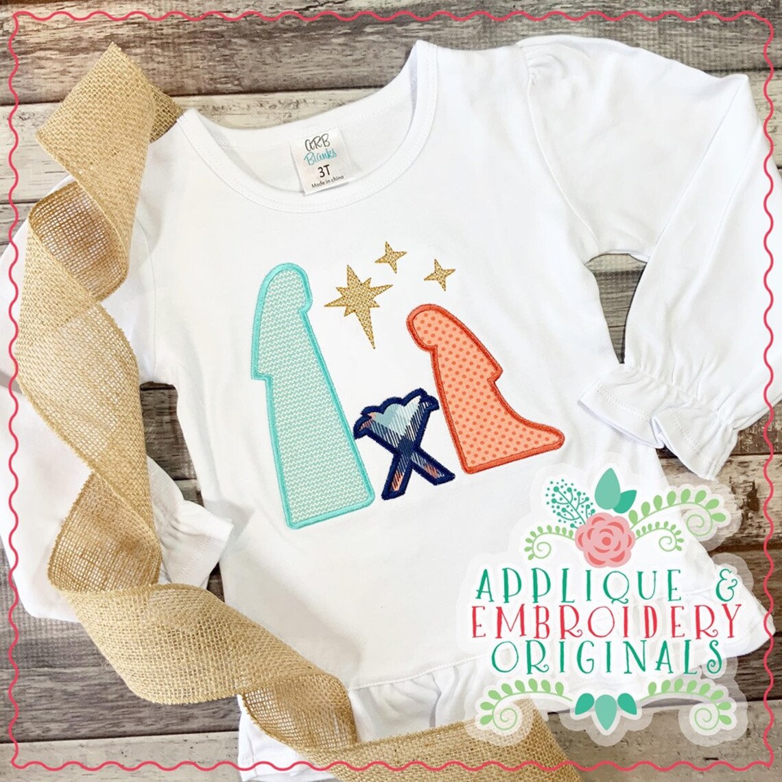 Applique & Embroidery Originals Digital Design 2180 Nativity | Etsy