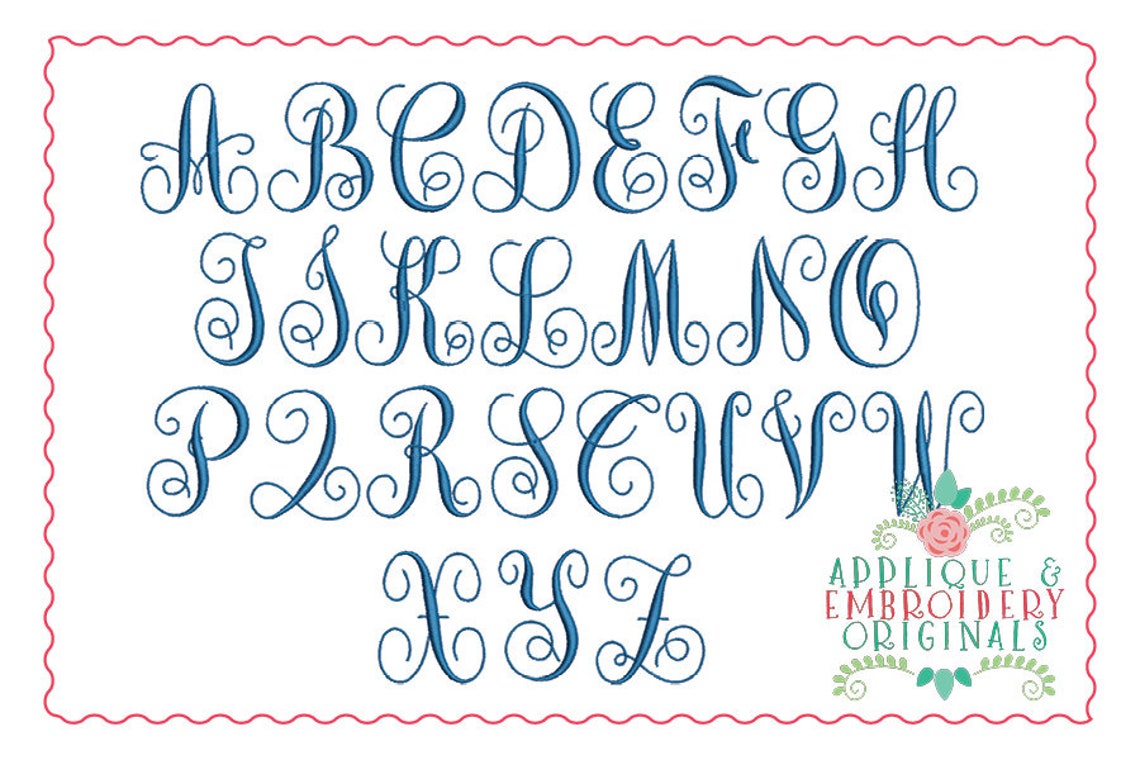 Applique and Embroidery Originals Digital Design-163 Monogram She ...