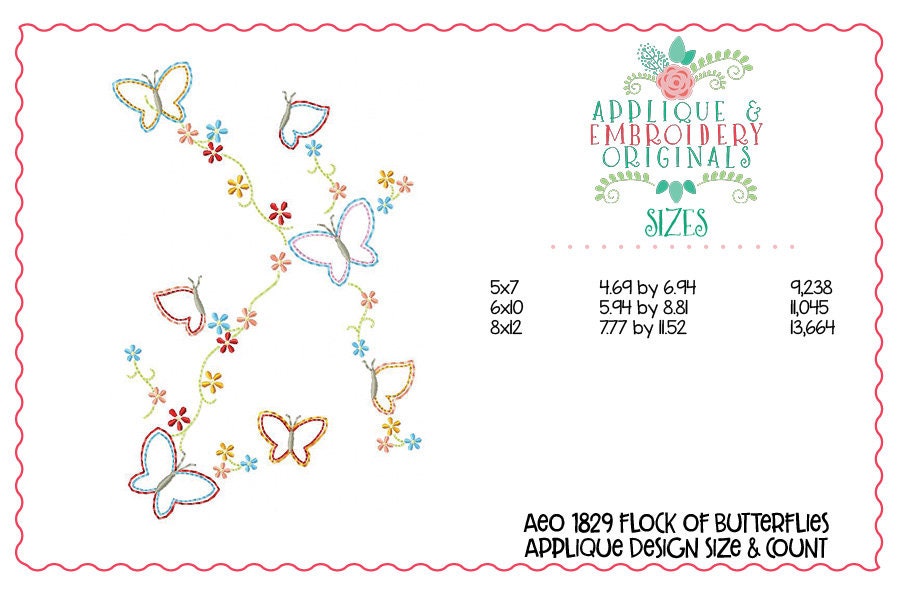 Applique & Embroidery Originals Digital Design 1829 Flock of - Etsy