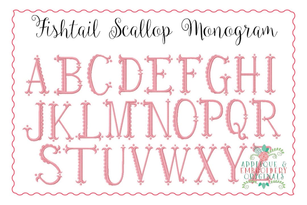 Applique and Embroidery Originals Digital Design- 262 Fishtail Scallop ...