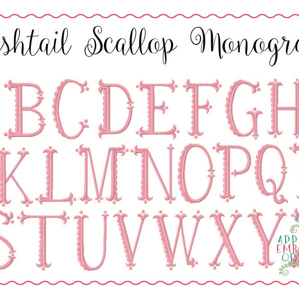 Fishtail Embroidery Font - Etsy