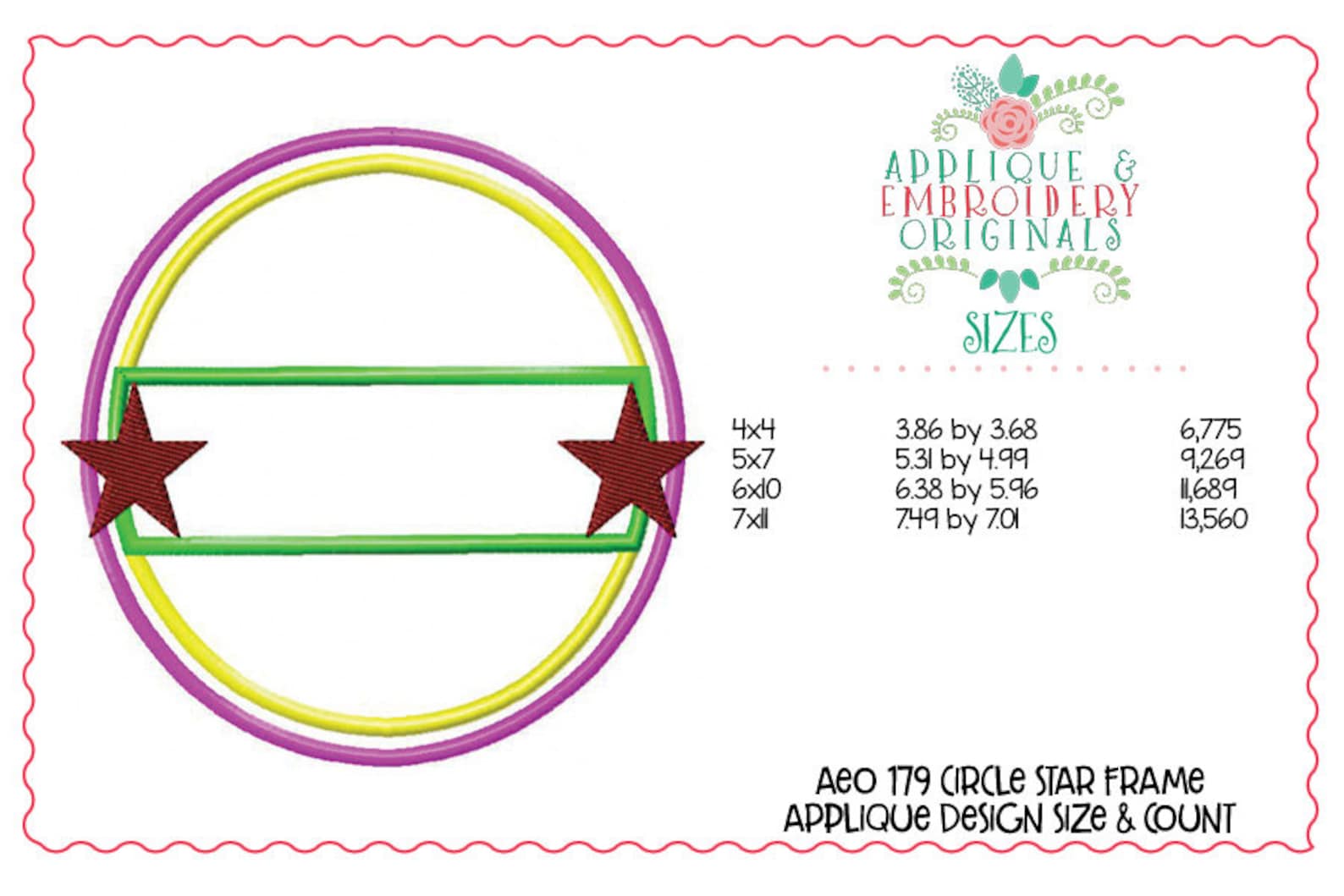 Applique & Embroidery Originals Digital Design 1791 Circle | Etsy