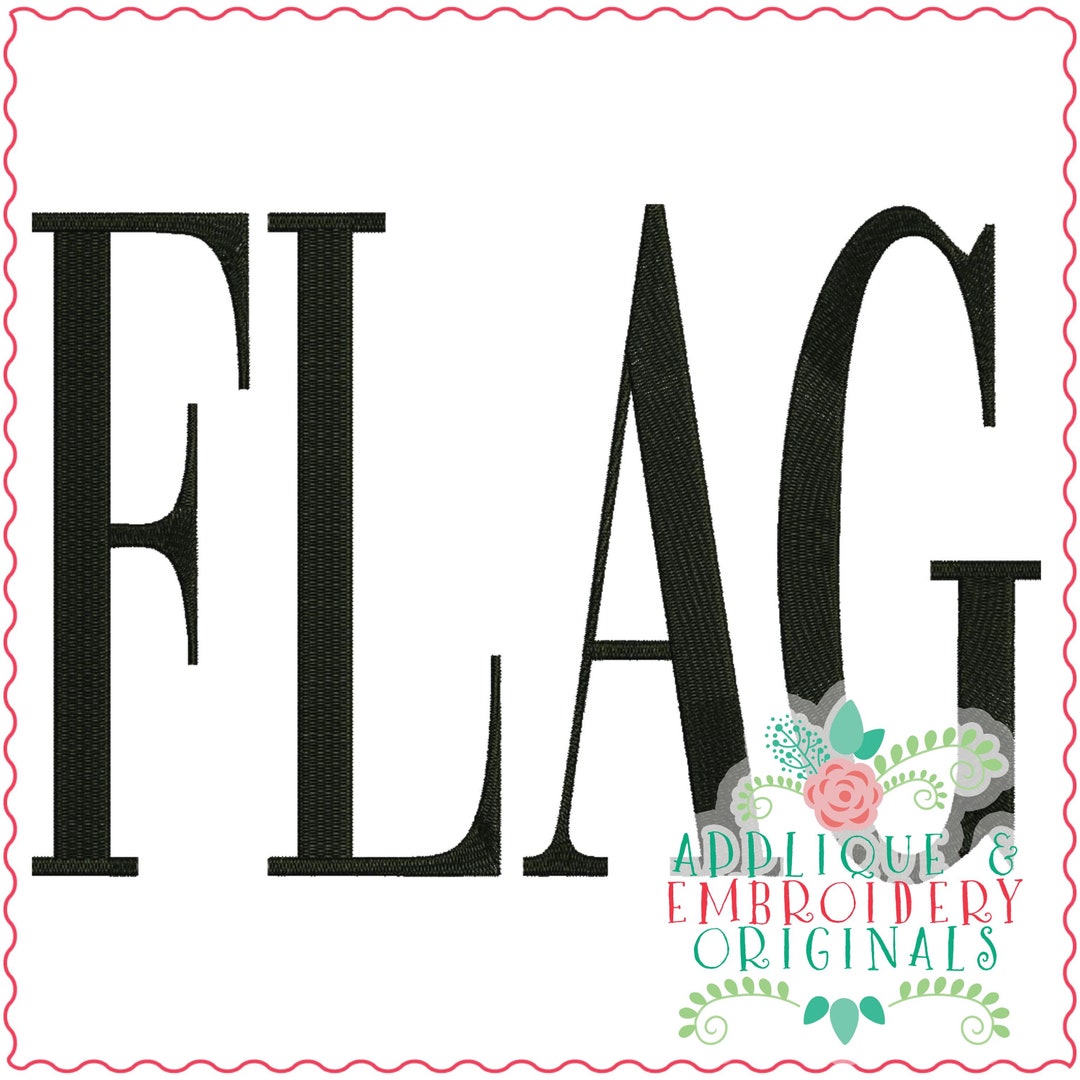 Applique & Embroidery Originals Digital Design 3531 Flag Word Art ...