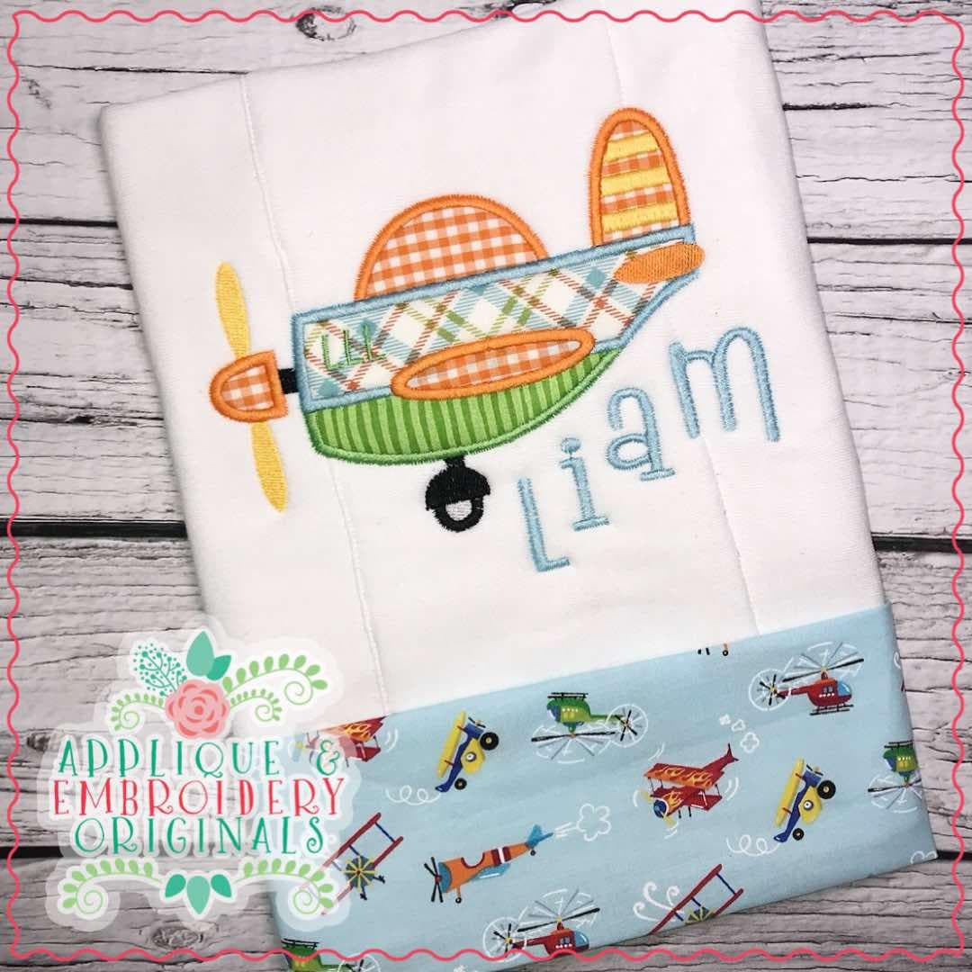 Applique and Embroidery Originals Digital Design 4275 Airplane 3 ...