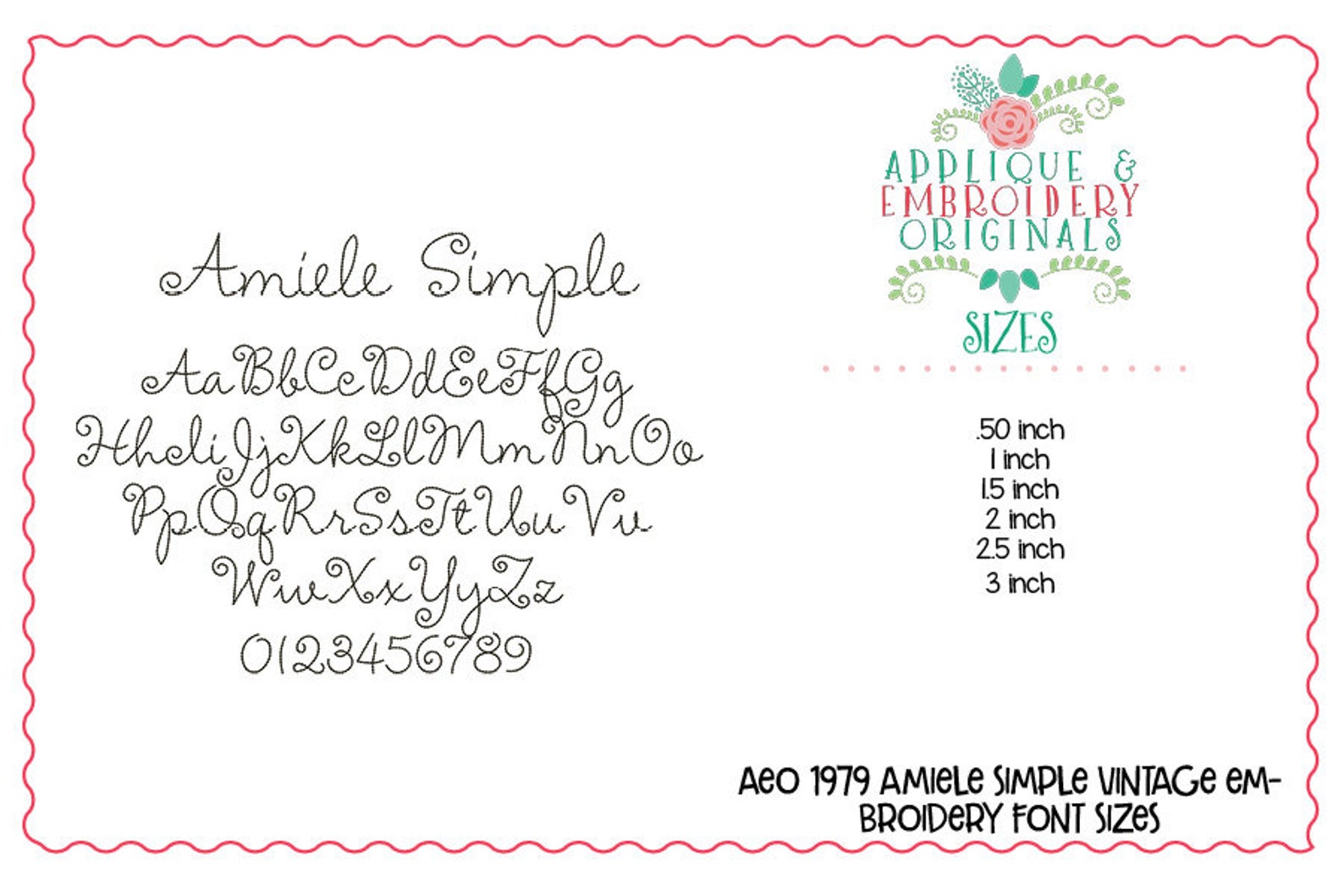 Applique & Embroidery Originals Digital Design 1979 Amiele - Etsy