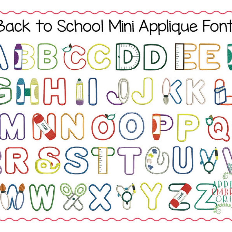 Mini Embroidery Font - Etsy