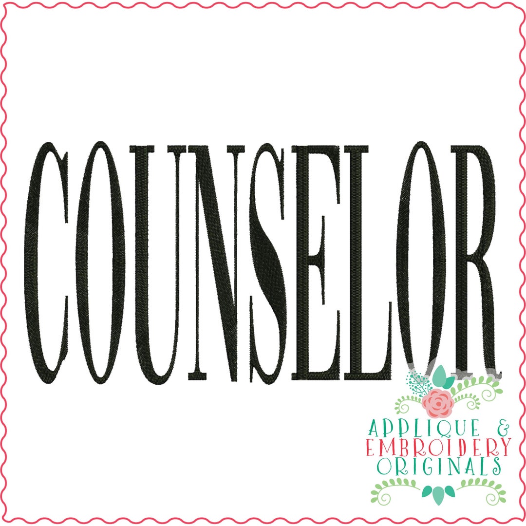 Applique & Embroidery Originals Digital Design 3848 COUNSELOR Word Art ...
