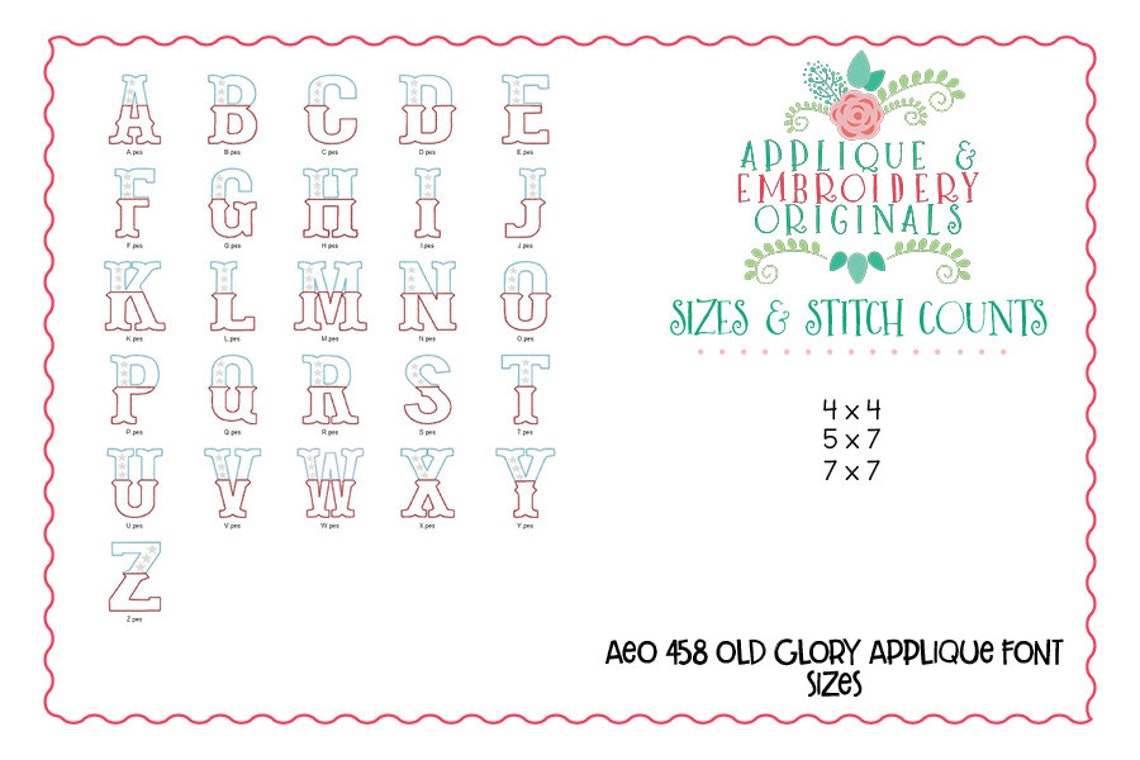 Applique and Embroidery Originals Digital Design458 Old - Etsy