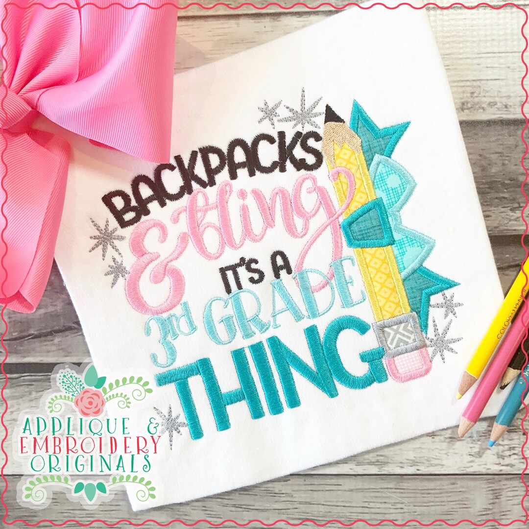 Applique & Embroidery Originals Digital Design 1854 Backpacks and Bling ...