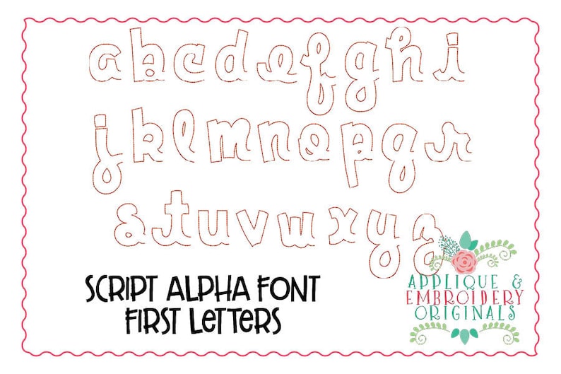 Applique and Embroidery Originals Digital Design - 182 Applique Script ...