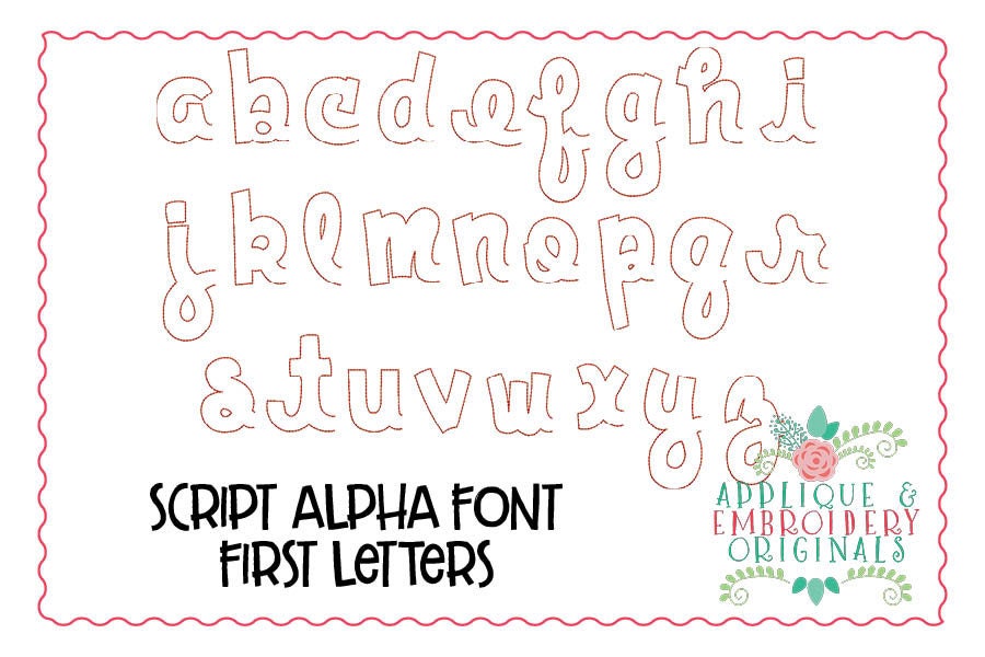Applique and Embroidery Originals Digital Design - 182 Applique Script ...