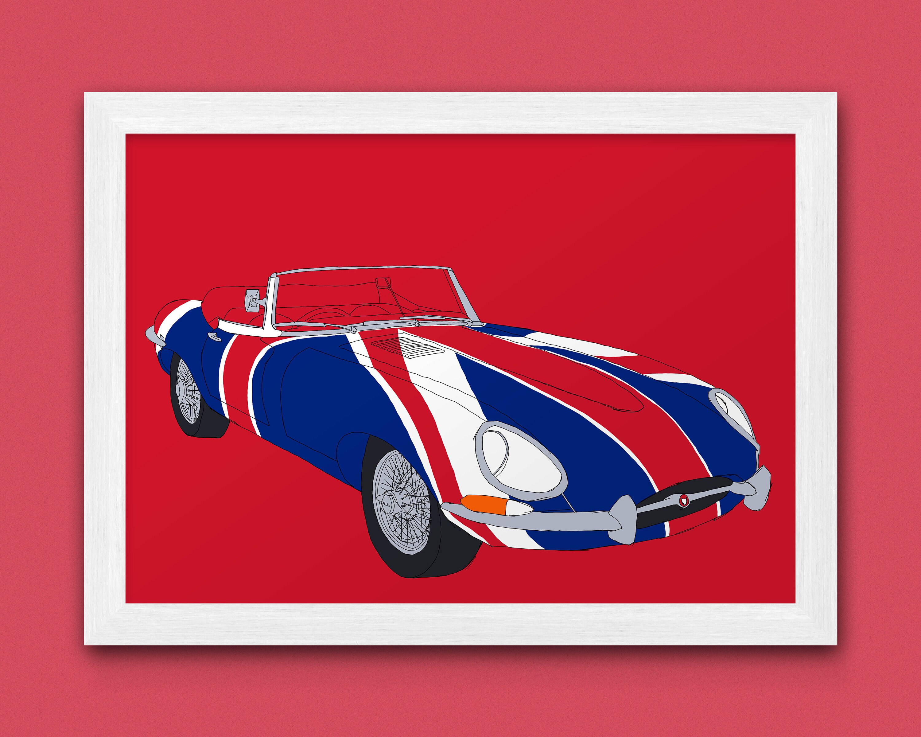 Austin Powers Shaguar Movie Car Print Austin's 1970 Jaguar E-Type ...