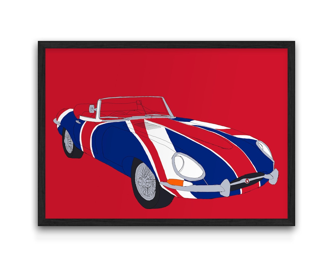 Austin Powers Shaguar Movie Car Print - Austin's 1970 Jaguar E-type - Etsy