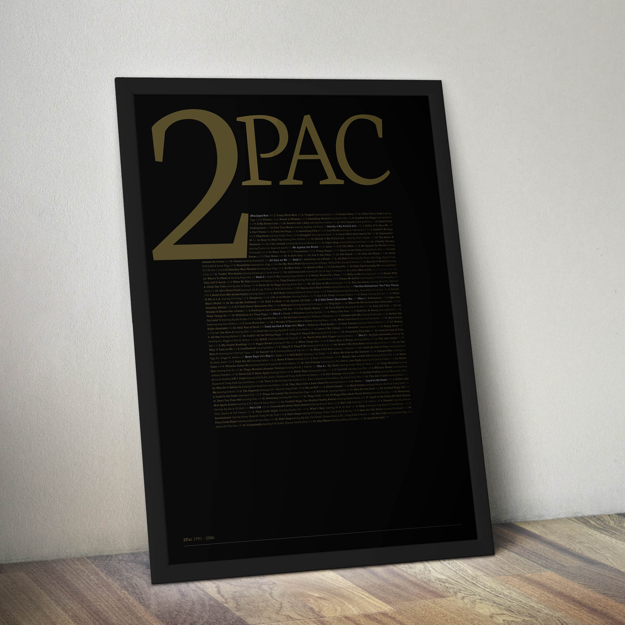2pac Discography Print, Album Typography Poster - Etsy