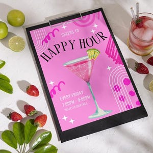Editable Canva Happy Hour Invitation – Fun & Vibrant Printable Party ...