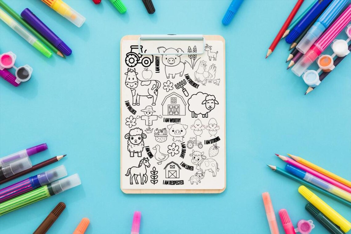 Farm Positive Affirmation Colouring Page - Etsy
