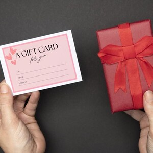 Printable Pink Gift Card Template, Minimalist Gift Voucher, Digital ...