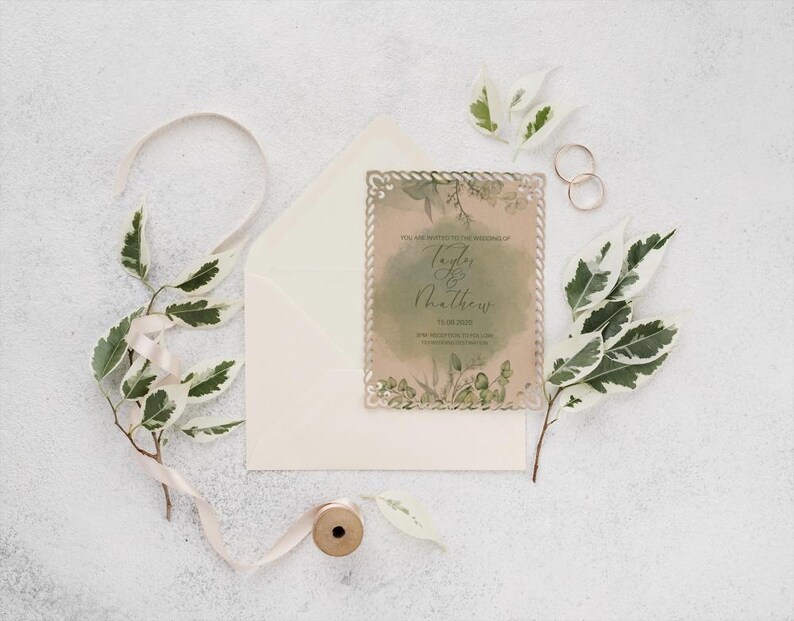 Editable Canva Wedding Invitation | Printable Wedding Invitation ...