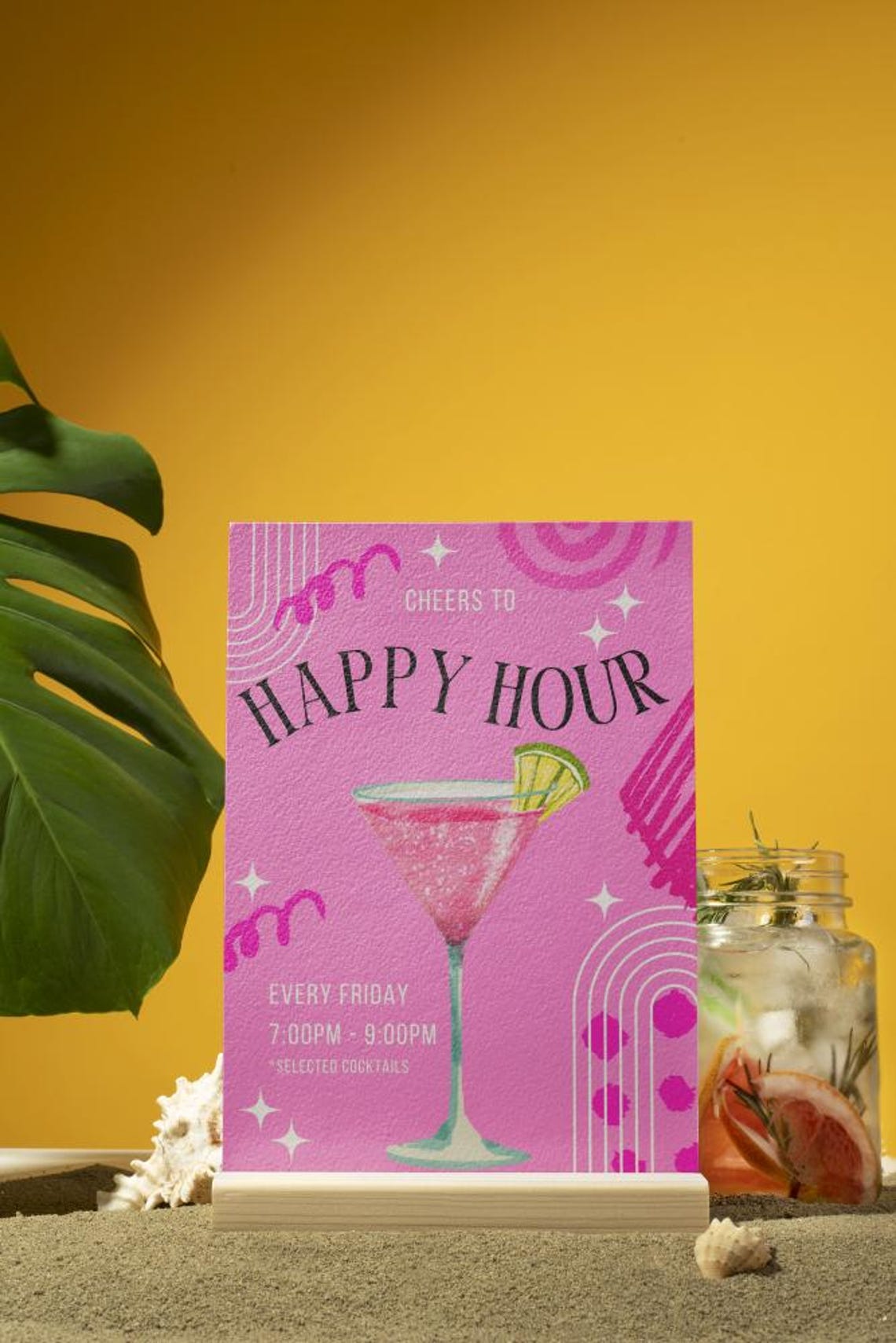 Editable Canva Happy Hour Invitation – Fun & Vibrant Printable Party ...