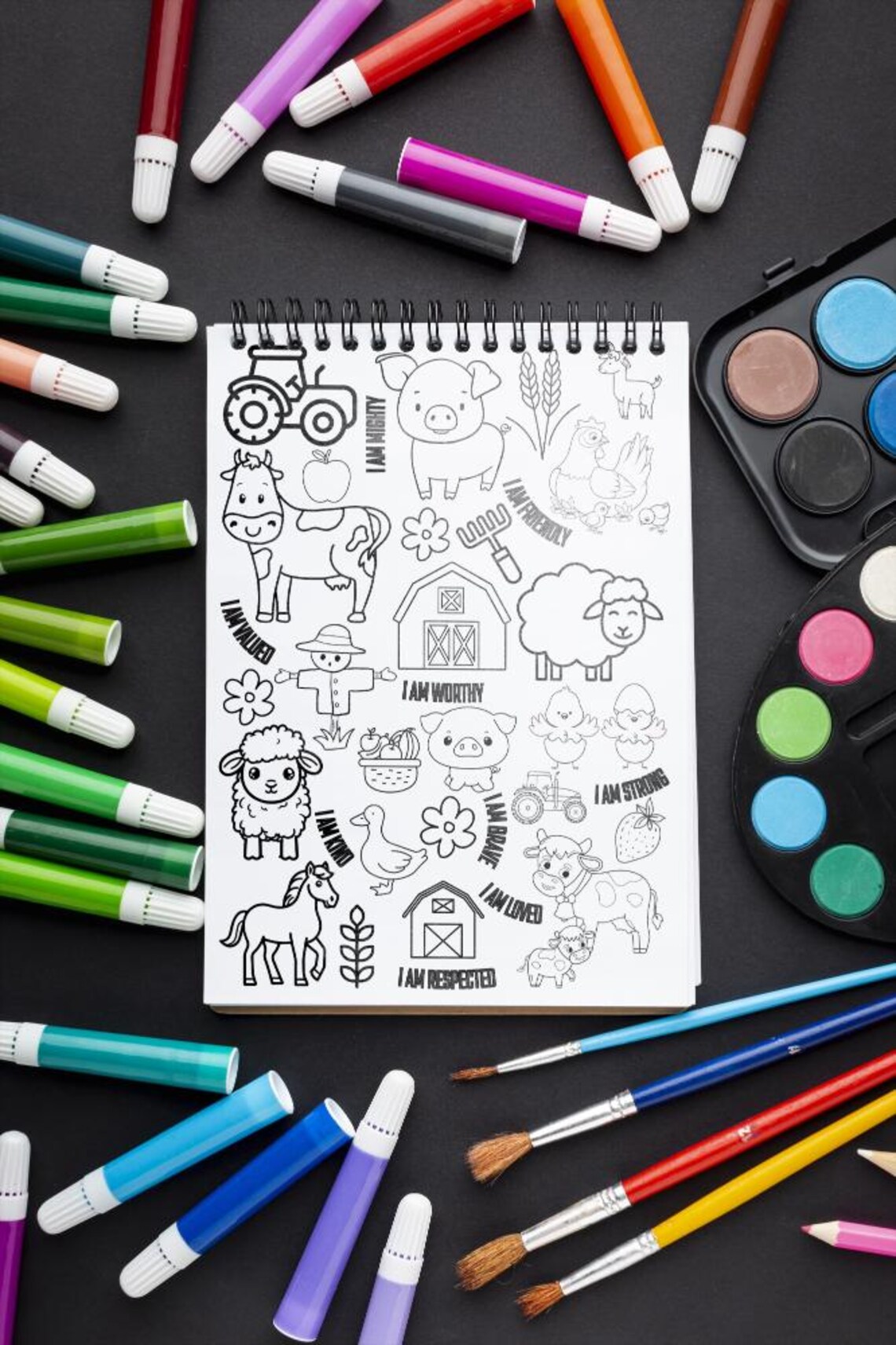 Farm Positive Affirmation Colouring Page - Etsy