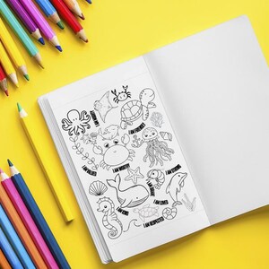 Ocean Positive Affirmation Colouring Page - Canva Instant Printable - Etsy