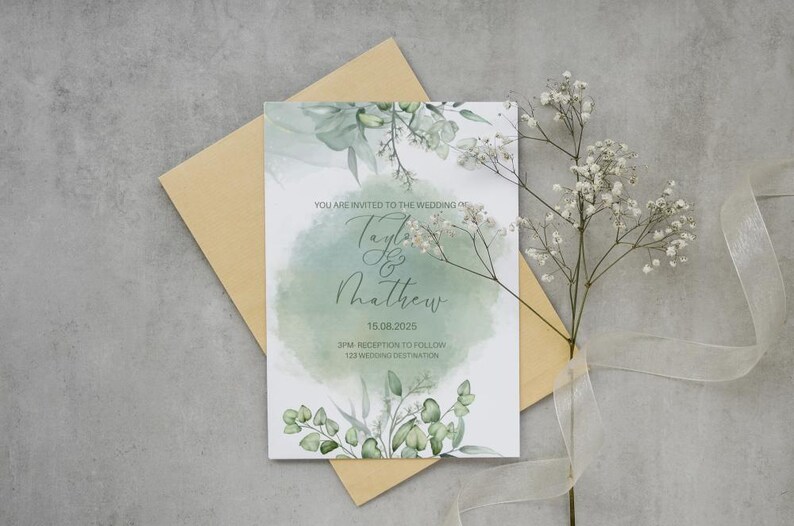 Editable Canva Wedding Invitation | Printable Wedding Invitation ...