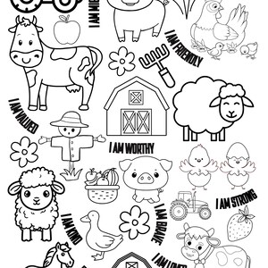 Farm Positive Affirmation Colouring Page - Etsy