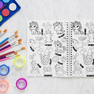 Unicorn Positive Affirmation Colouring Page - Canva Instant Download - Etsy