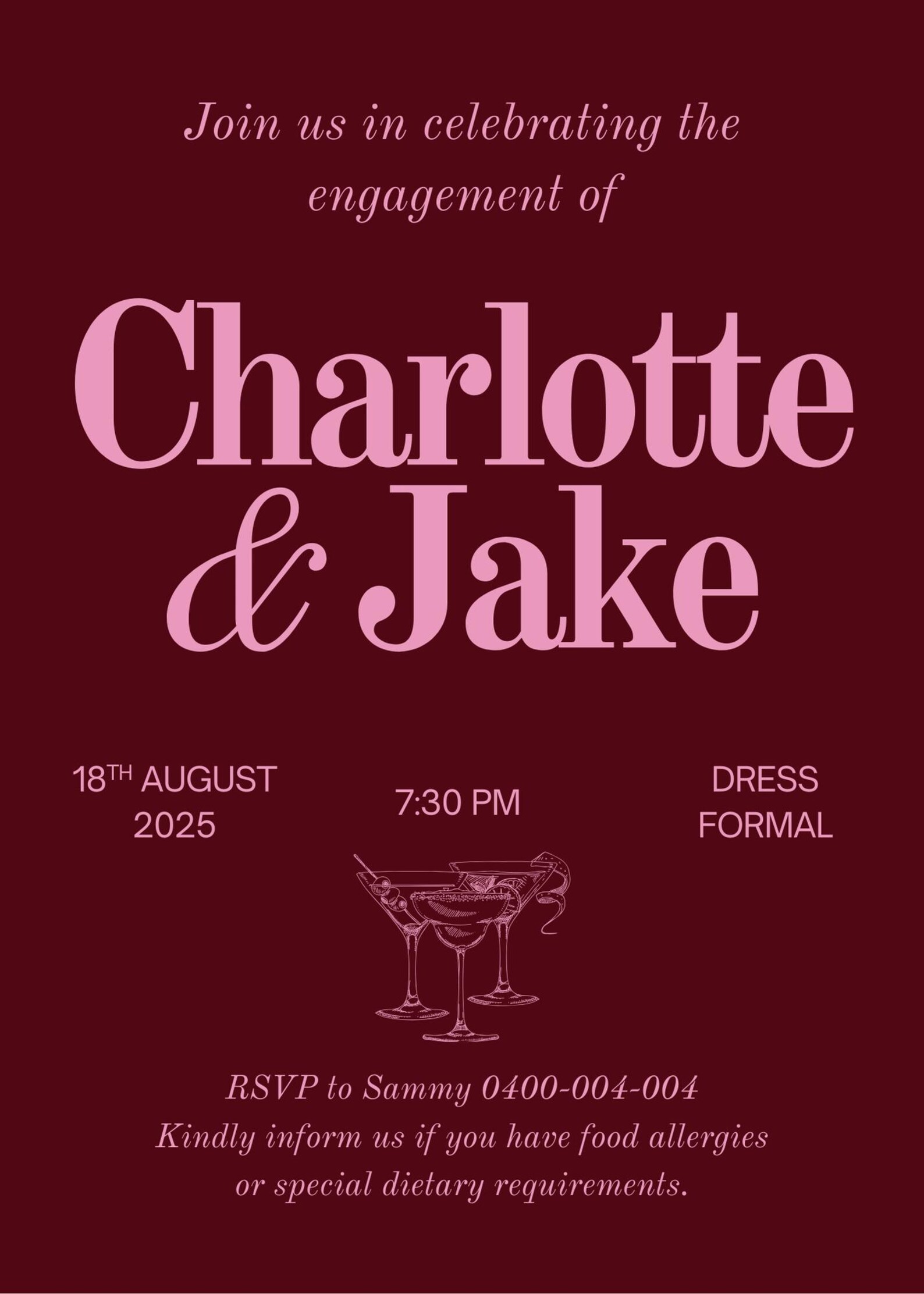Editable Engagement Party Invitation: Canva Template (digital Printable ...