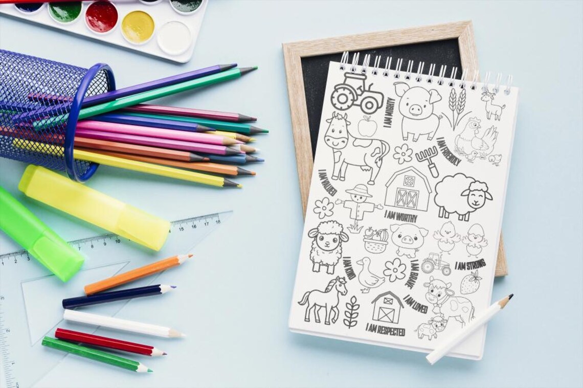 Farm Positive Affirmation Colouring Page - Etsy