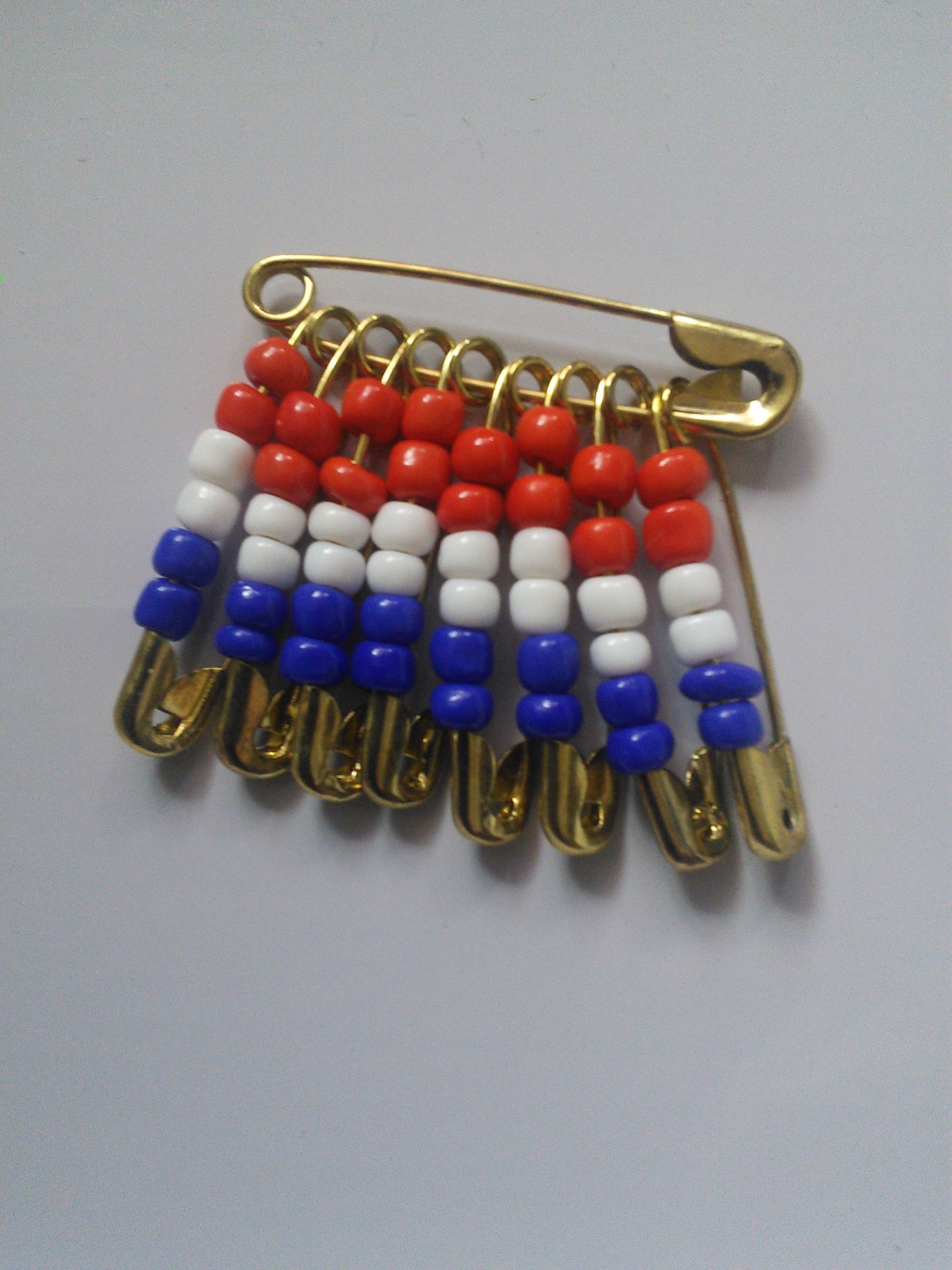 Red, White and Blue Stacked Beads Pin - Etsy