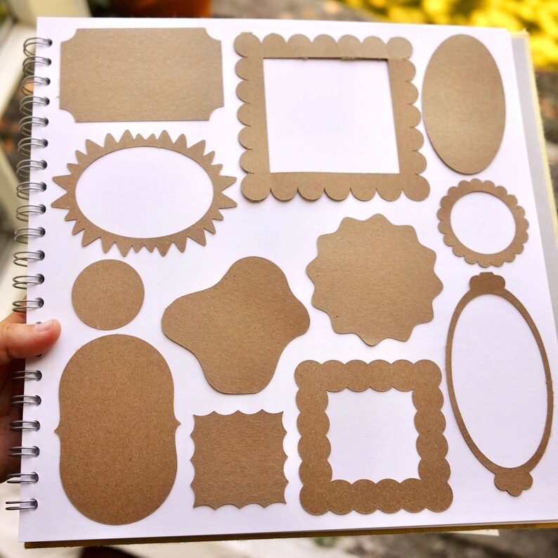 Kraft Card Frames, Cutouts, and Shapes for Sketchbook, Collages ...