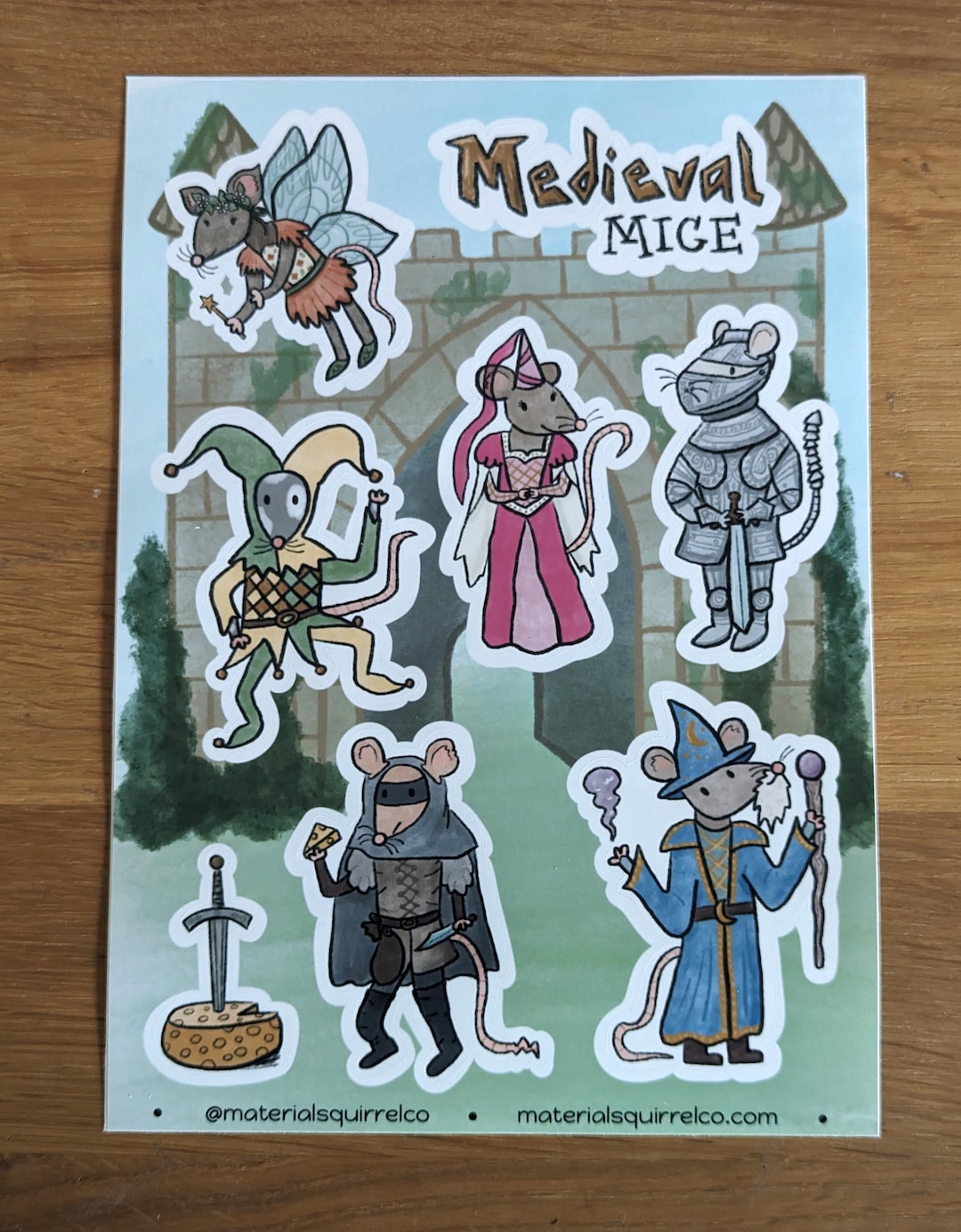 Medieval Mice Sticker Sheet - Renaissance Inspired Characters for Planner, Scrapbook, and Crafts ...
