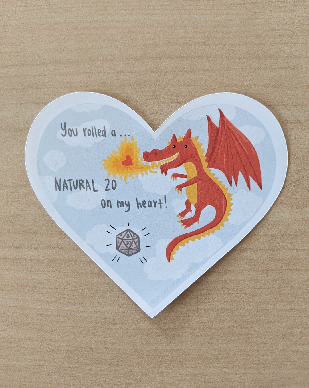 DND Dragon D20 Heart Sticker Decal - New Waterproof! - Etsy