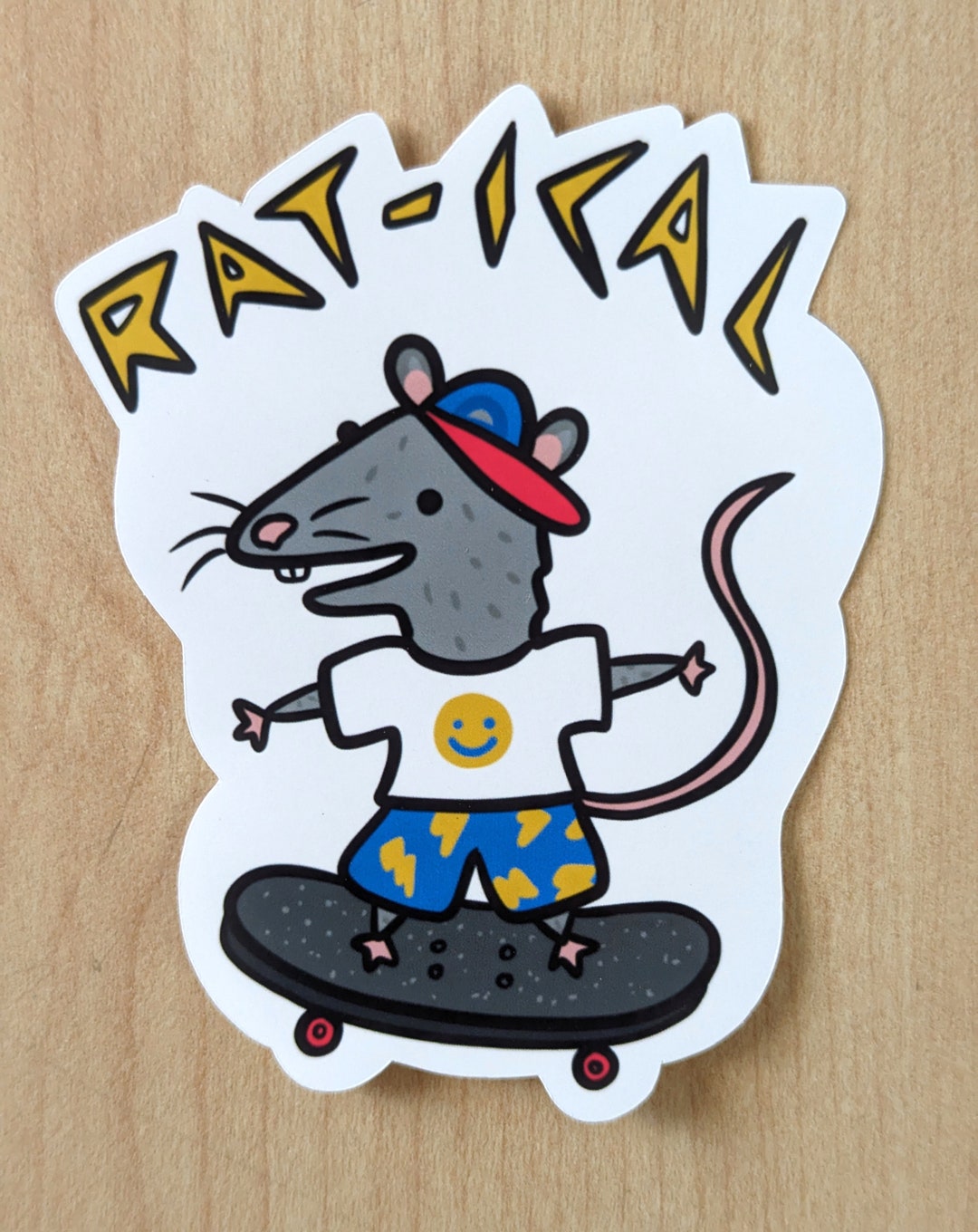 Radical Rat Skateboard Waterproof Sticker "rat-ical" - 90s Inspired ...