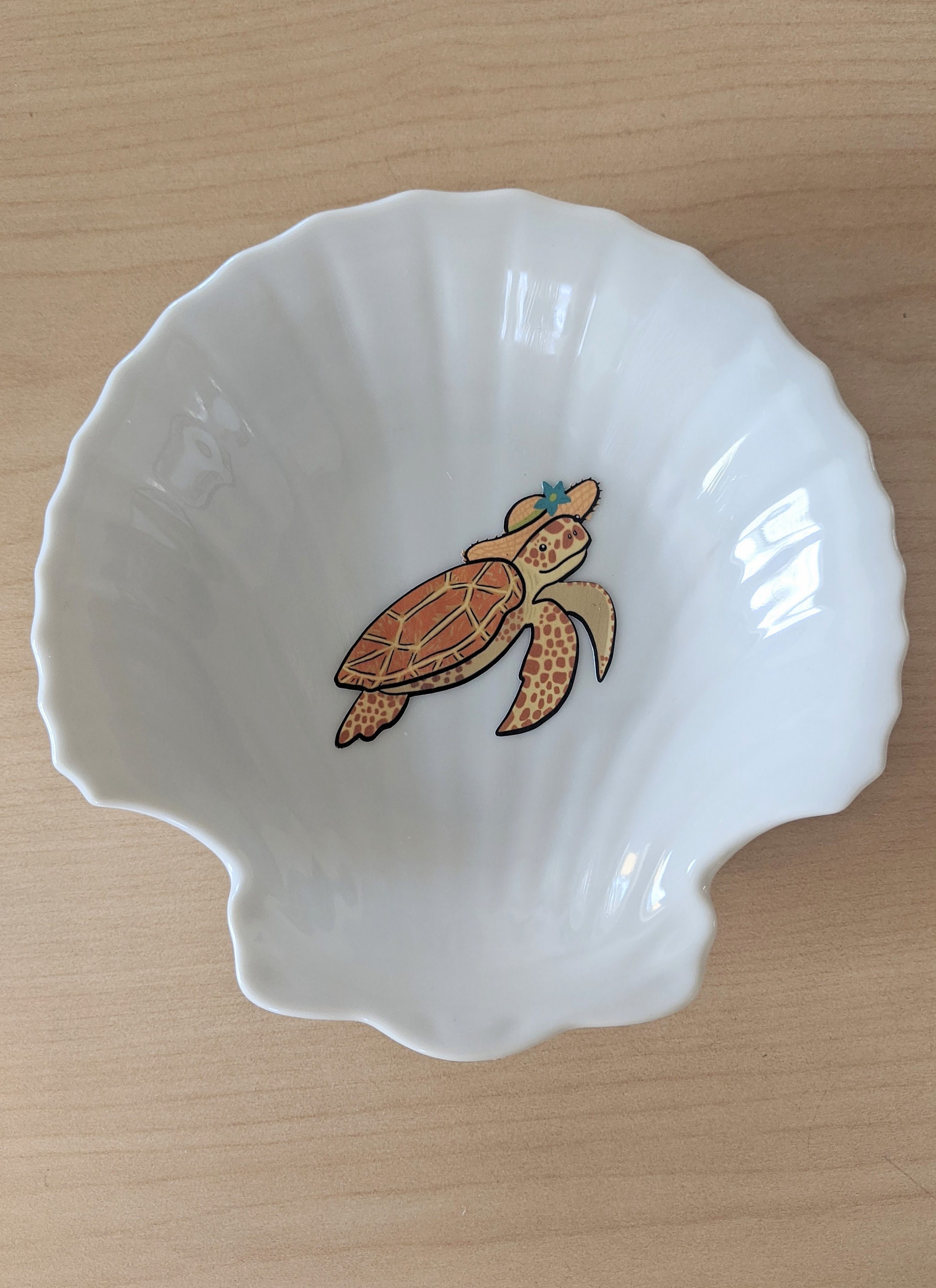 Sea Turtle Beach Shell Trinket Dish | Etsy