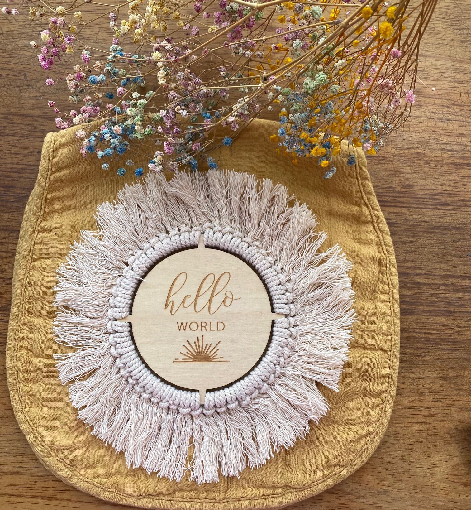 Hello World Announcement Plate - Etsy
