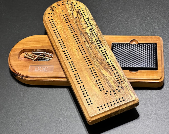 Cribbage Board CNC File: 3-track Board Game With Storage .SVG and .DXF ...