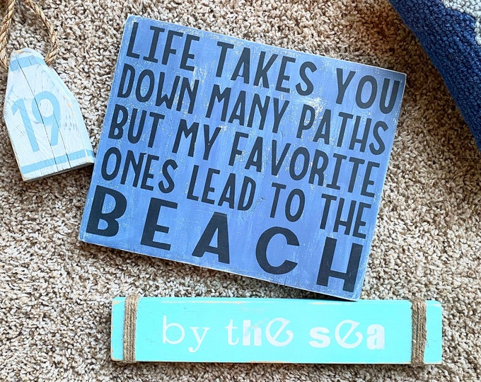 Beach Wood Sign, Path Leads to Beach Sign, Rustic Beach Sign, Beach ...