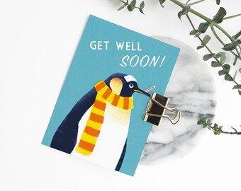 Penguin Get Well Card - Etsy